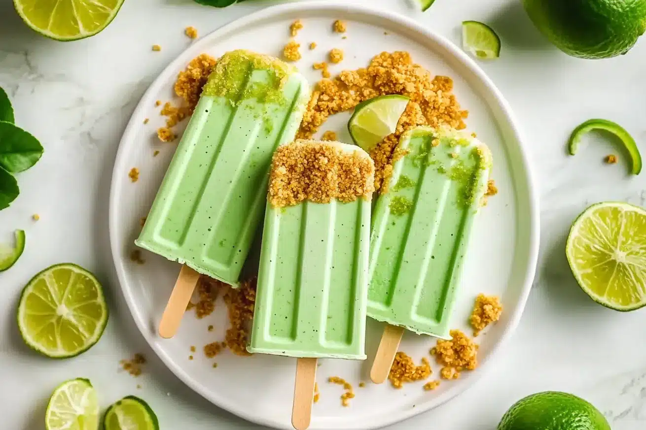 Healthy Key Lime Pie Popsicles