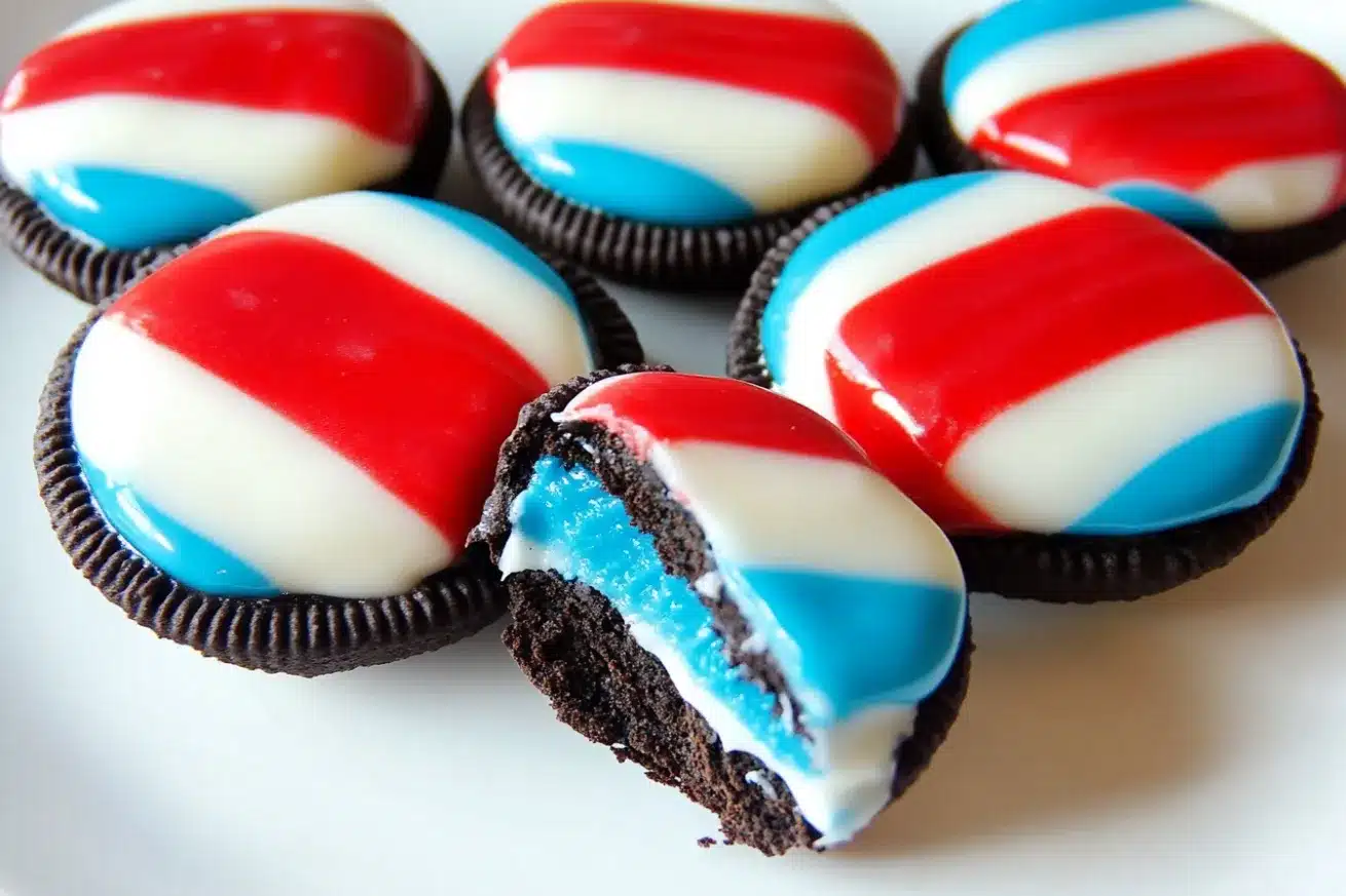 Red White & Blue Chocolate Dipped Oreos
