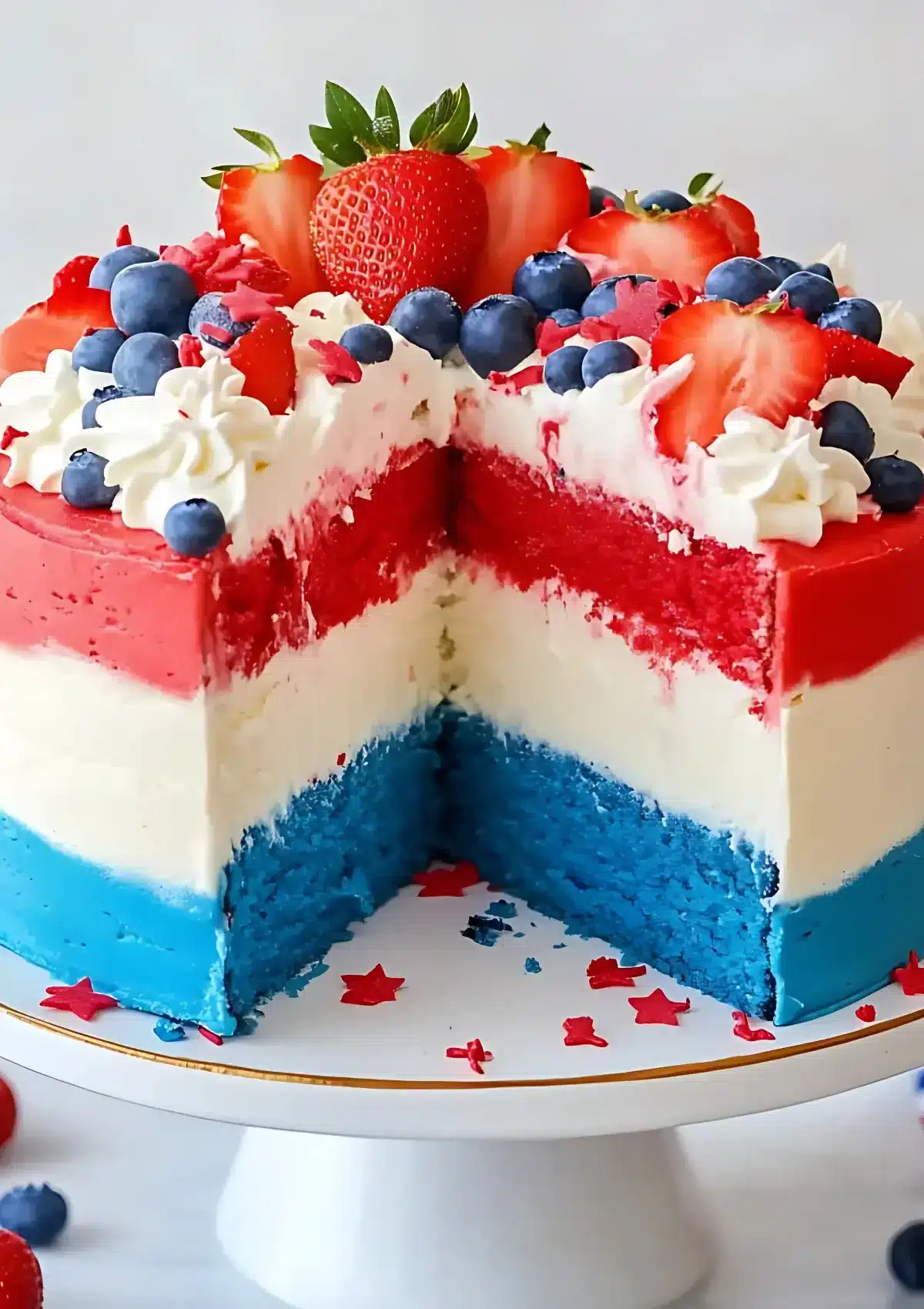 Showstopping Red White Blue Cake