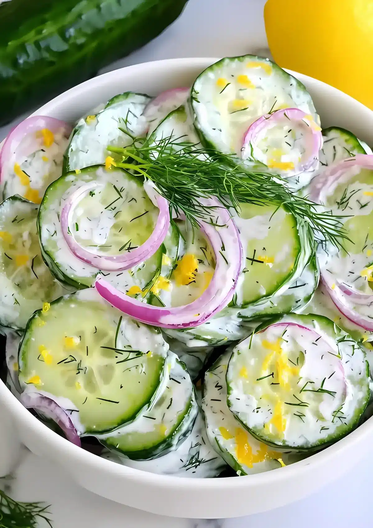 Easy Creamy Cucumber Salad Recipe (Ready in 10 Minutes!)