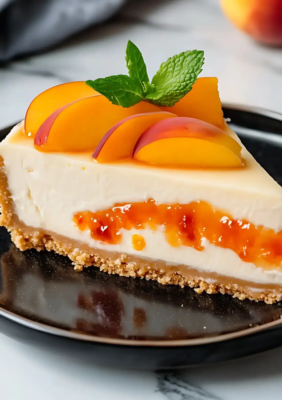 Easy No-Bake Peach Cheesecake Recipe | Perfect Dessert