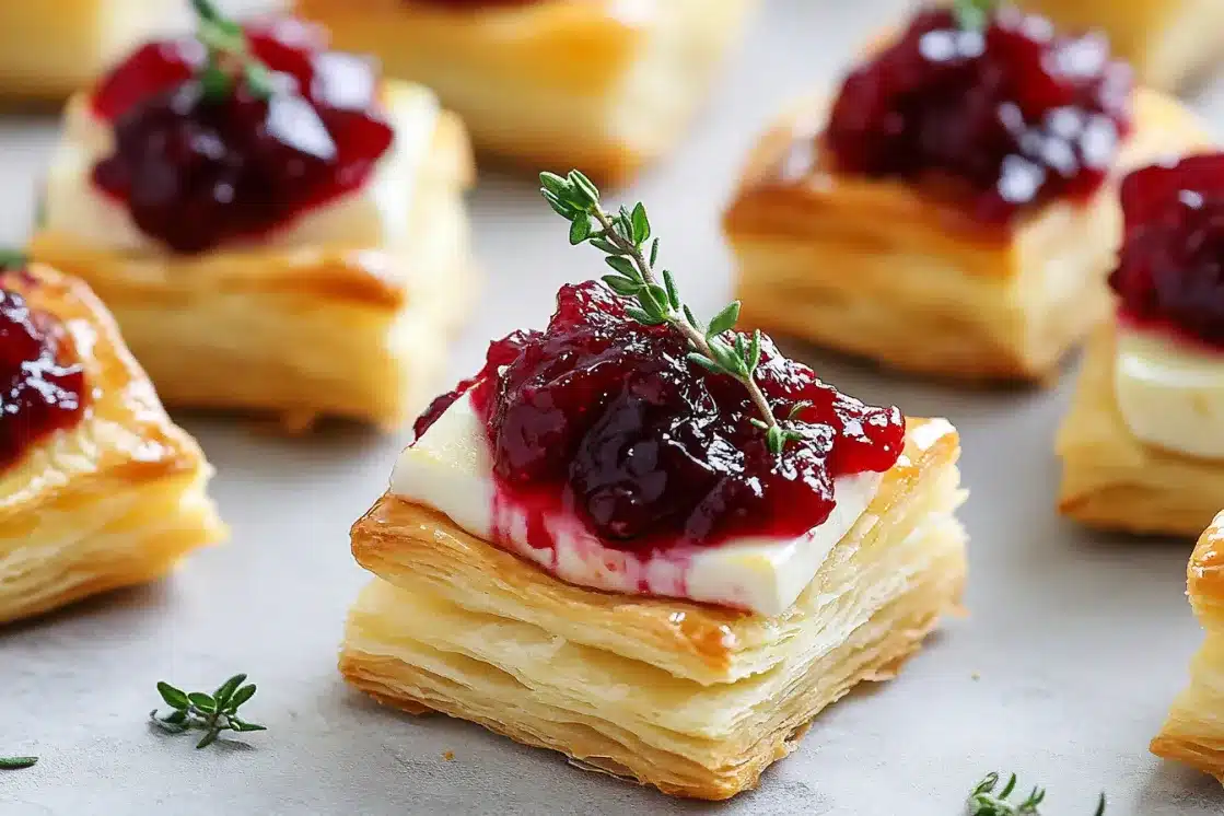Easy Puff Pastry Cranberry Brie Bites Recipe (20 Minutes!)