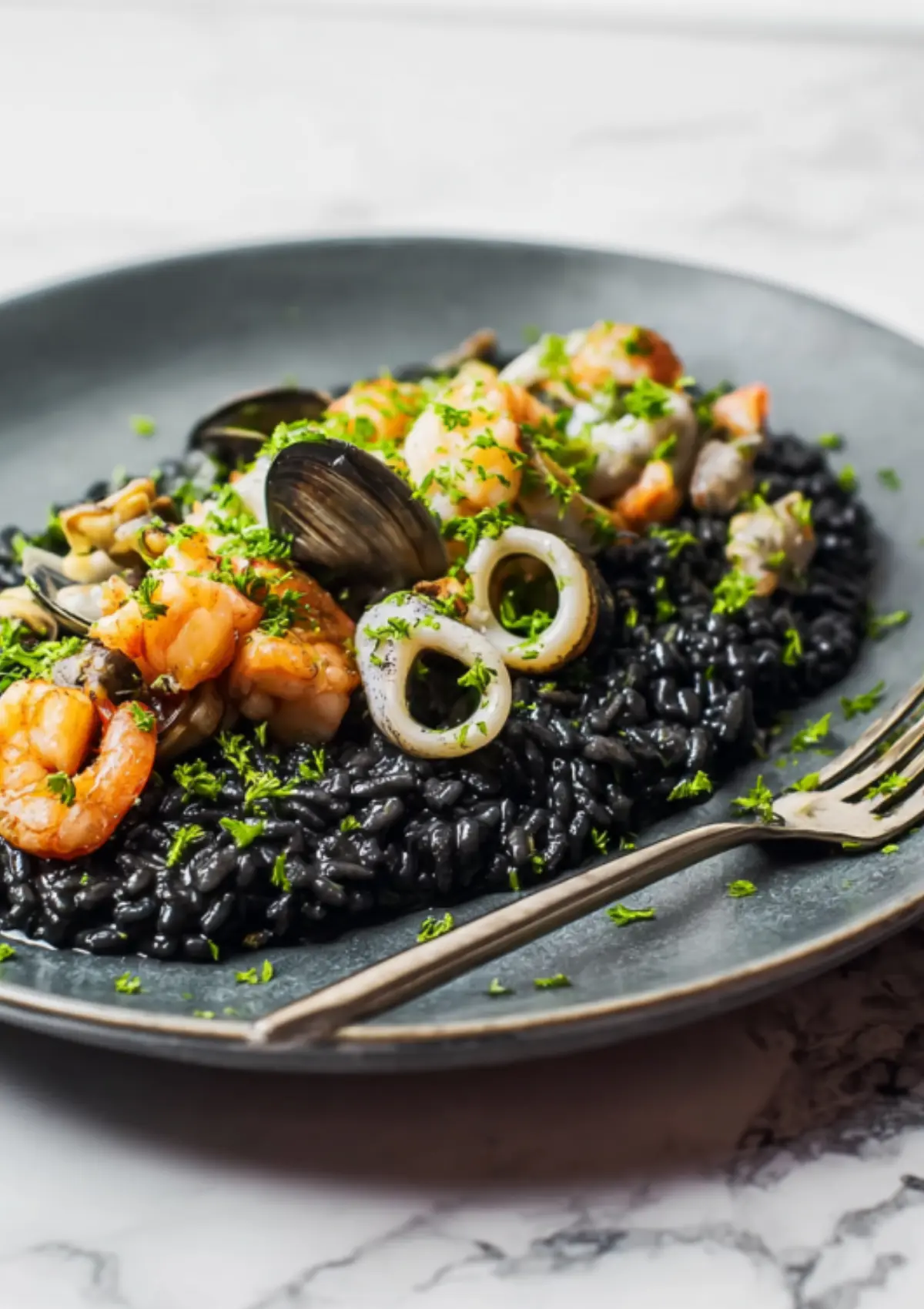 squid ink risotto