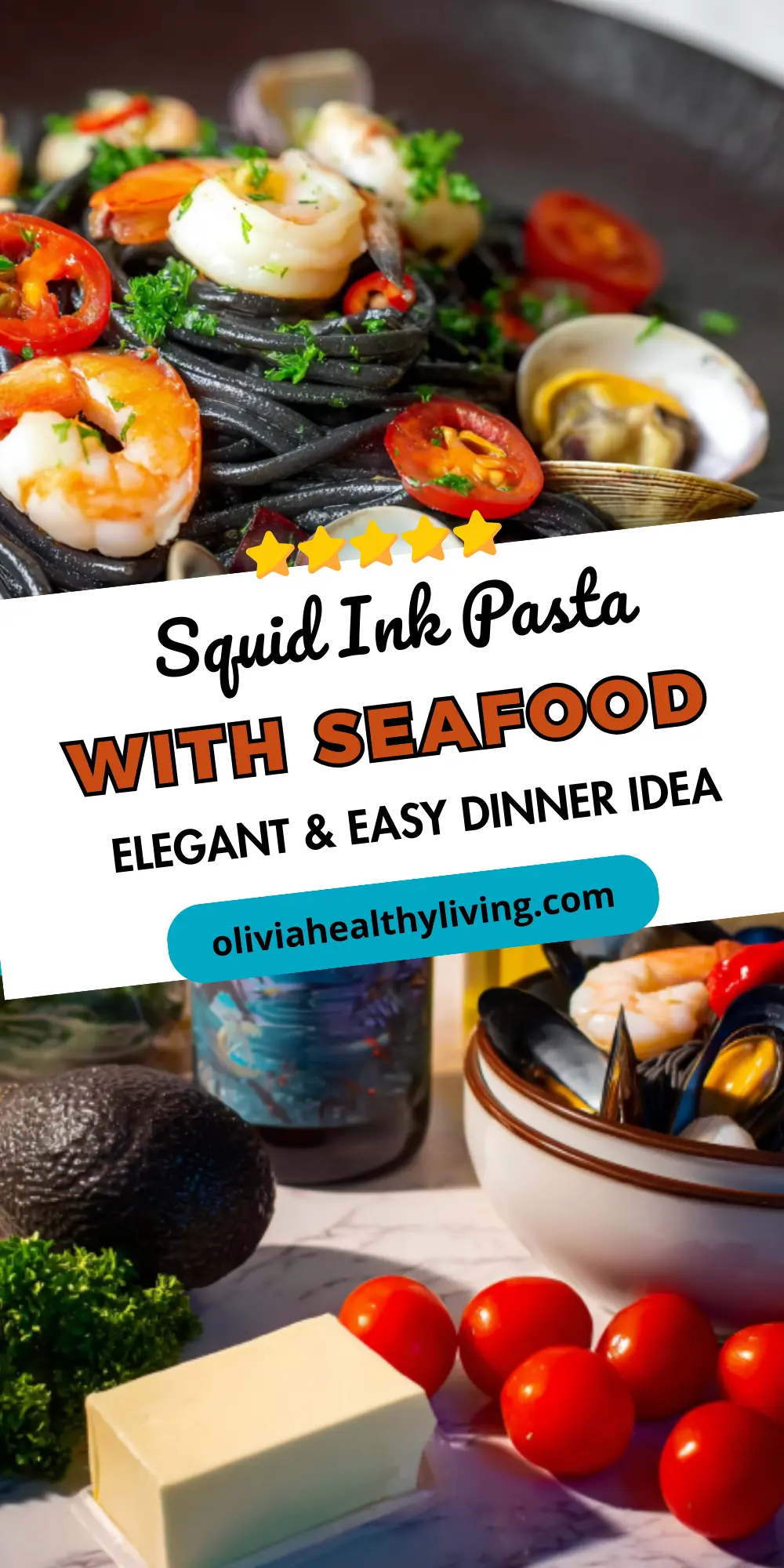 Squid Ink Pasta With Seafood