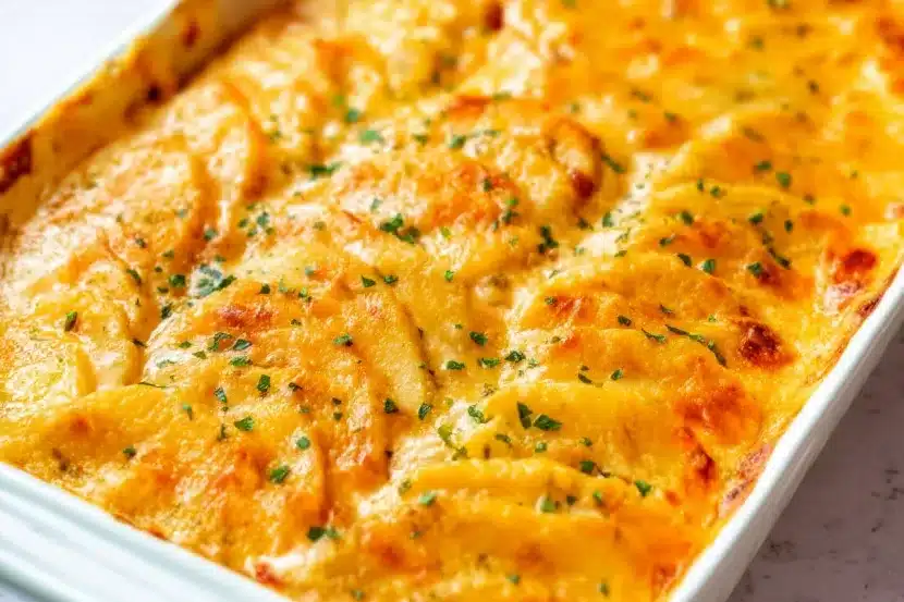 Three Cheese Scalloped Potatoes Recipe