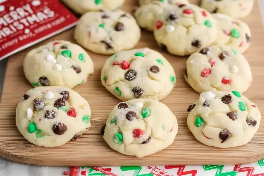 Cake Mix Chocolate Chip Santa Cookies