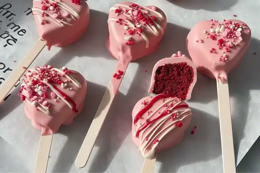 Red Velvet Cake Pops (Heart-shaped)